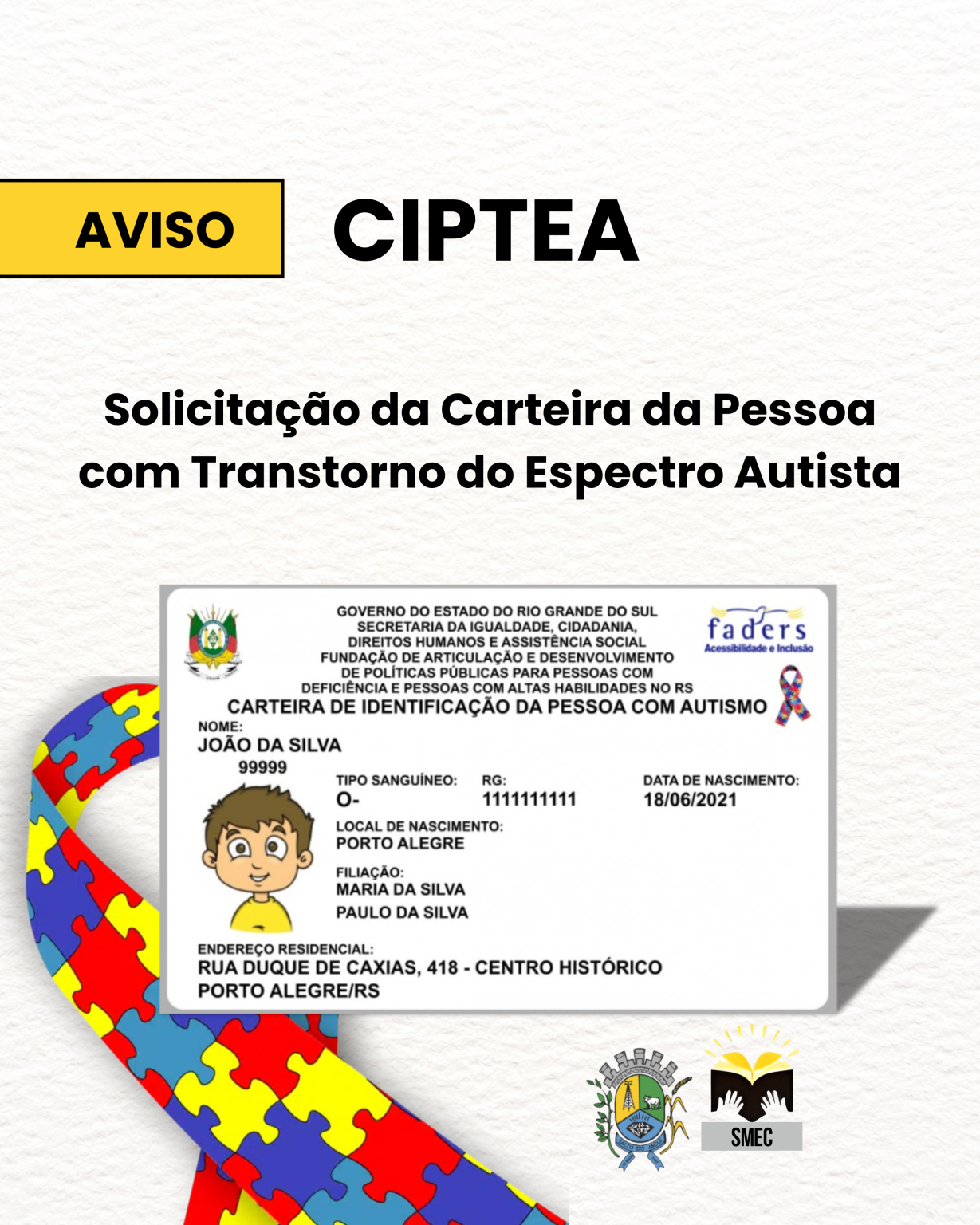 Documentos necessários para fazer a solicitação da CIPTEA – Carteira de ...